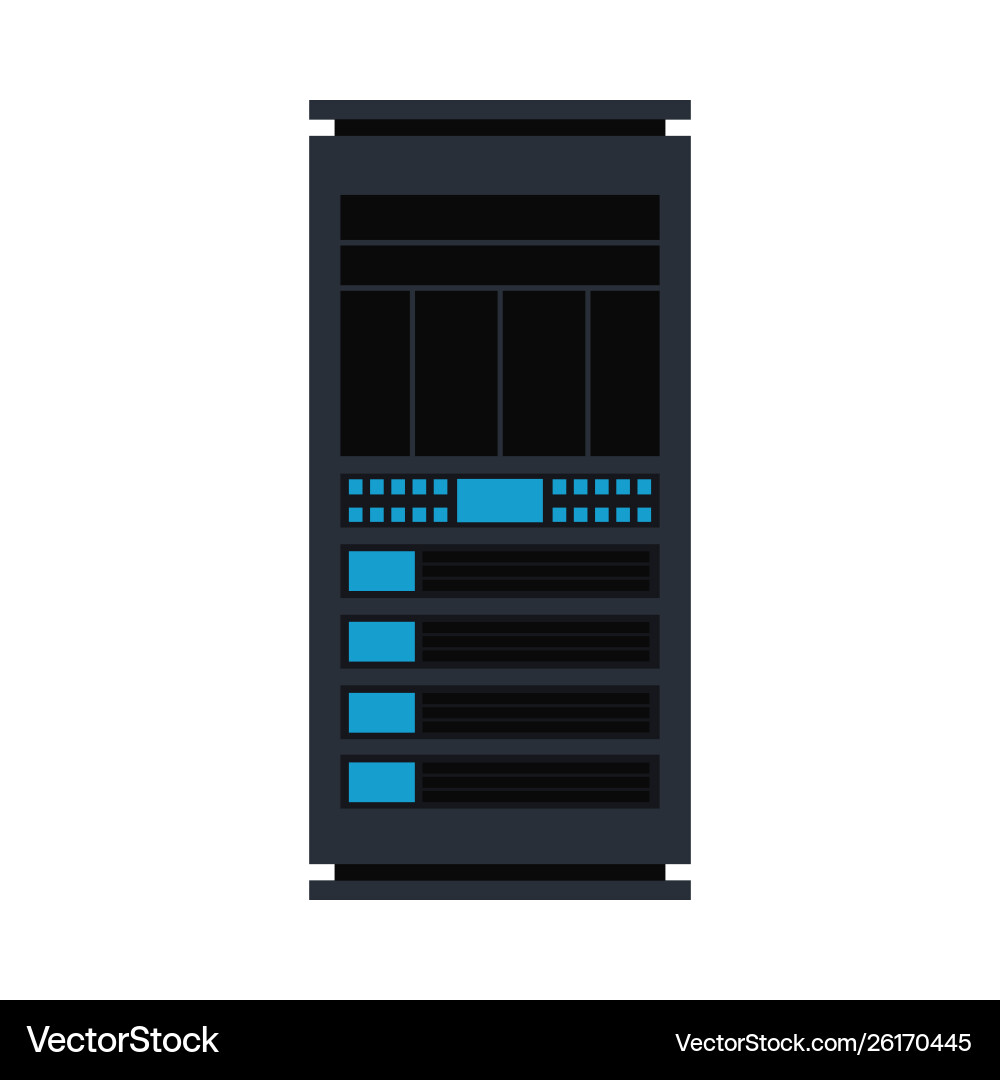 Server rack icon database storage design Vector Image