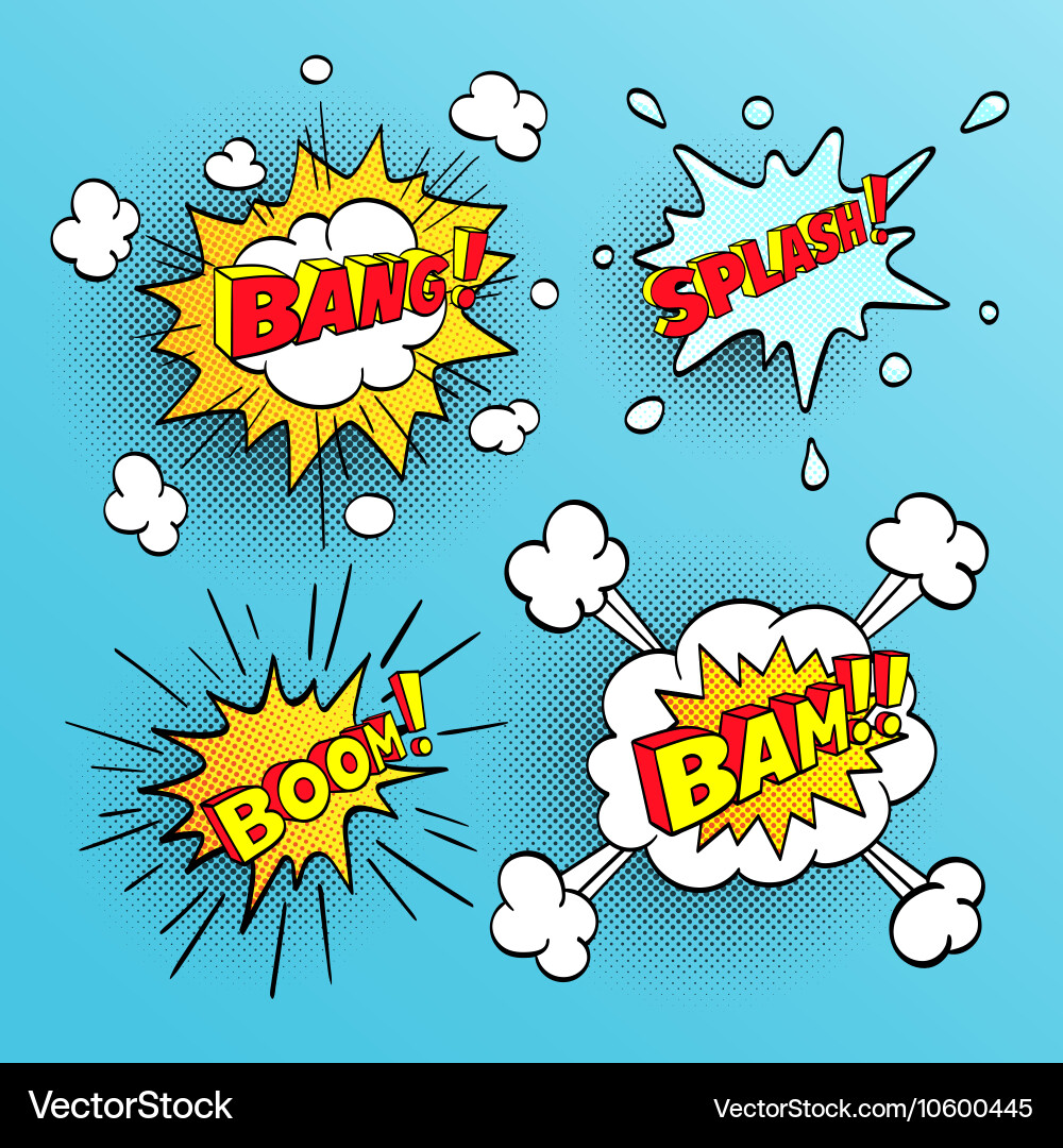 Set of comic sound effects Royalty Free Vector Image