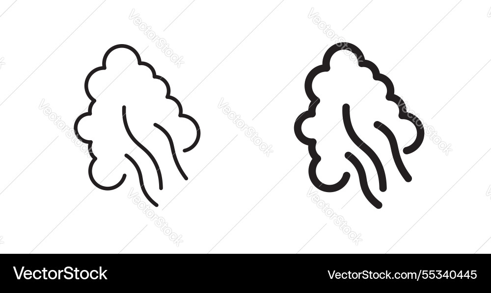 Smoke filled and outlined icons on white Vector Image