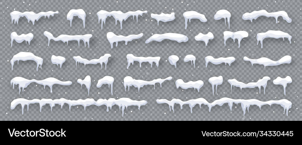Snow ice caps isolated on transparent background Vector Image
