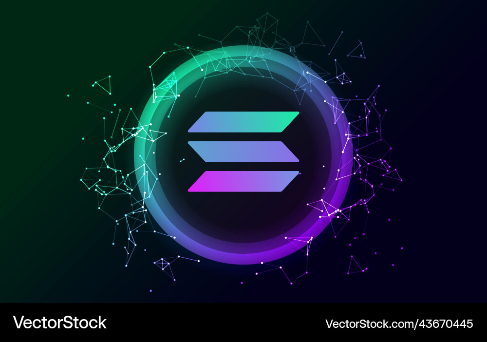 Solana logo coin icon isolated Royalty Free Vector Image