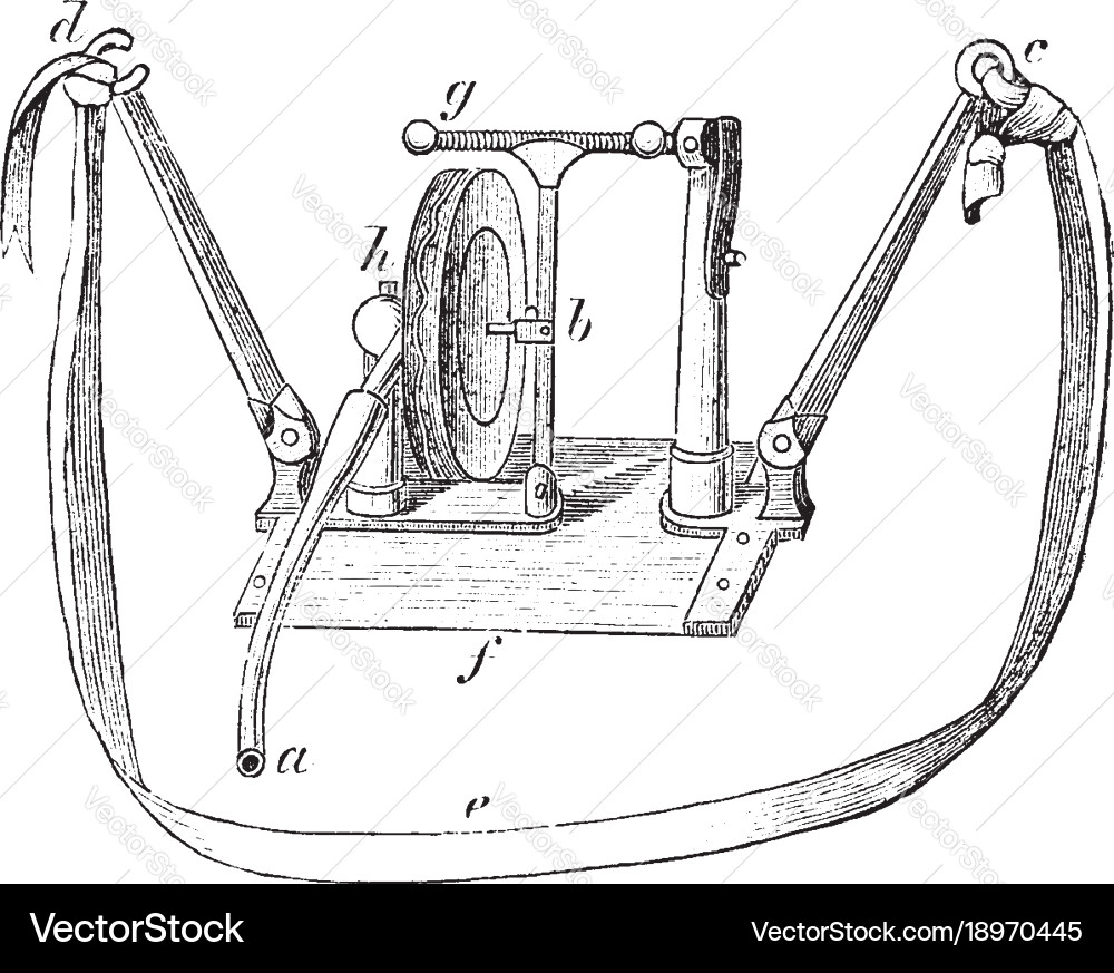 Stethograph or pneumograph vintage Royalty Free Vector Image