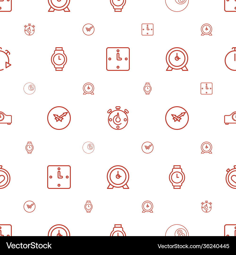 Timer Icons Muster nahtlos weiß Hintergrund Vektorbild
