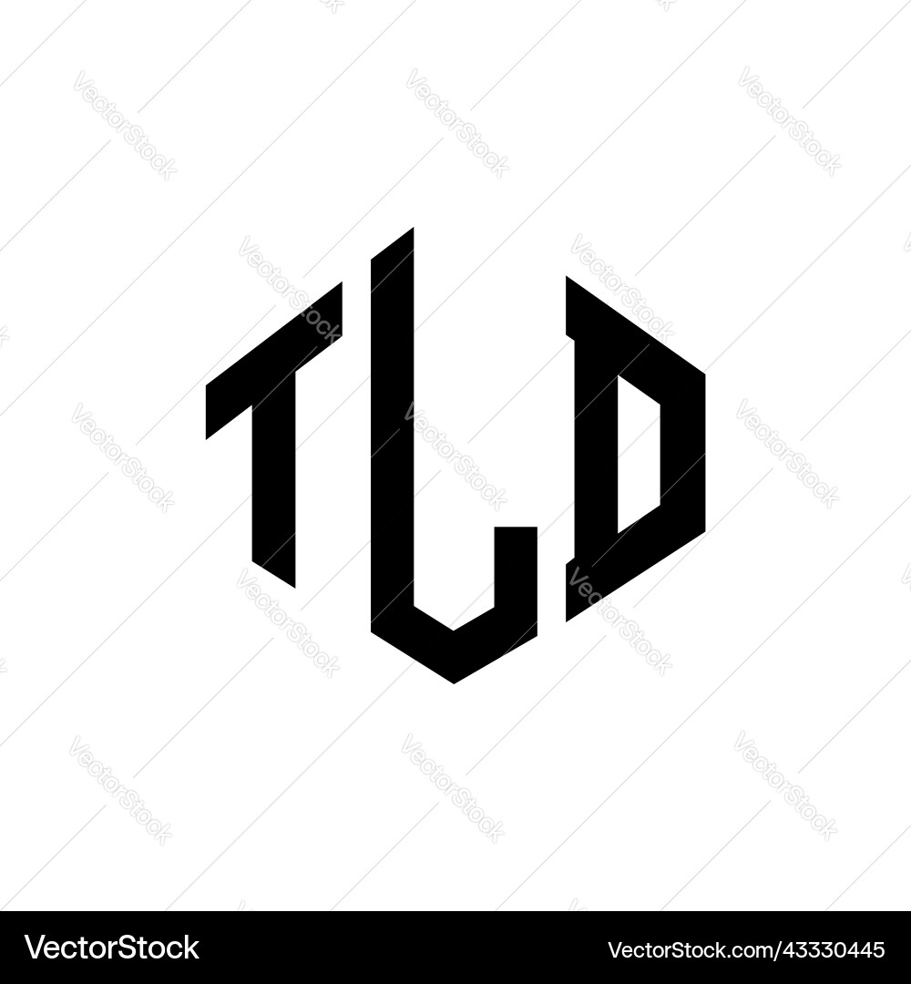 Tld Buchstaben Logo Design mit Polygon Form Vektorbild
