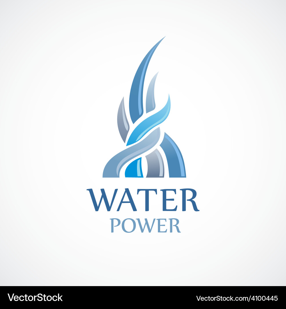 Upstream water flows logo template Royalty Free Vector Image
