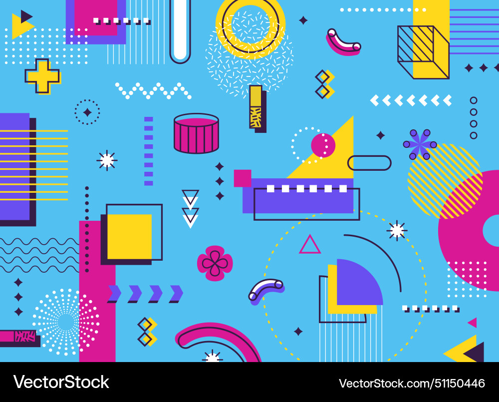 Abstract modern memphis geometric background Vector Image