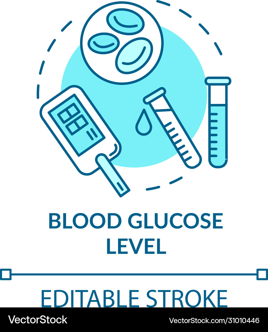 Blood glucose level concept icon Royalty Free Vector Image