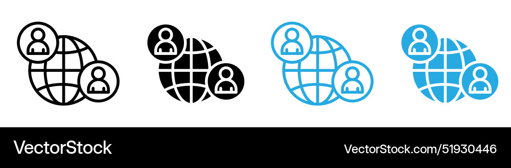 Clients worldwide icon logo set Royalty Free Vector Image