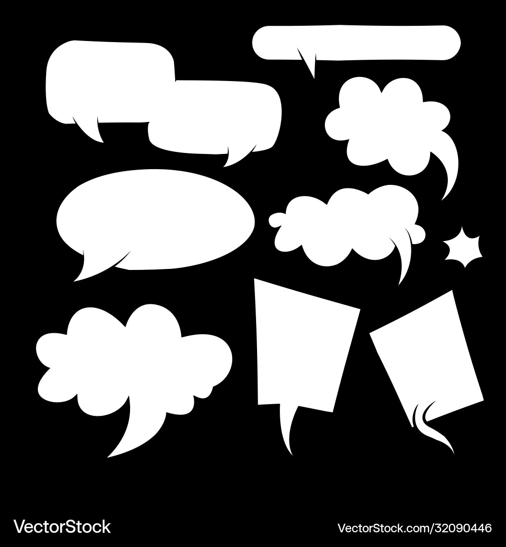 Comic bubble speech balloons cartoon 103 Vector Image