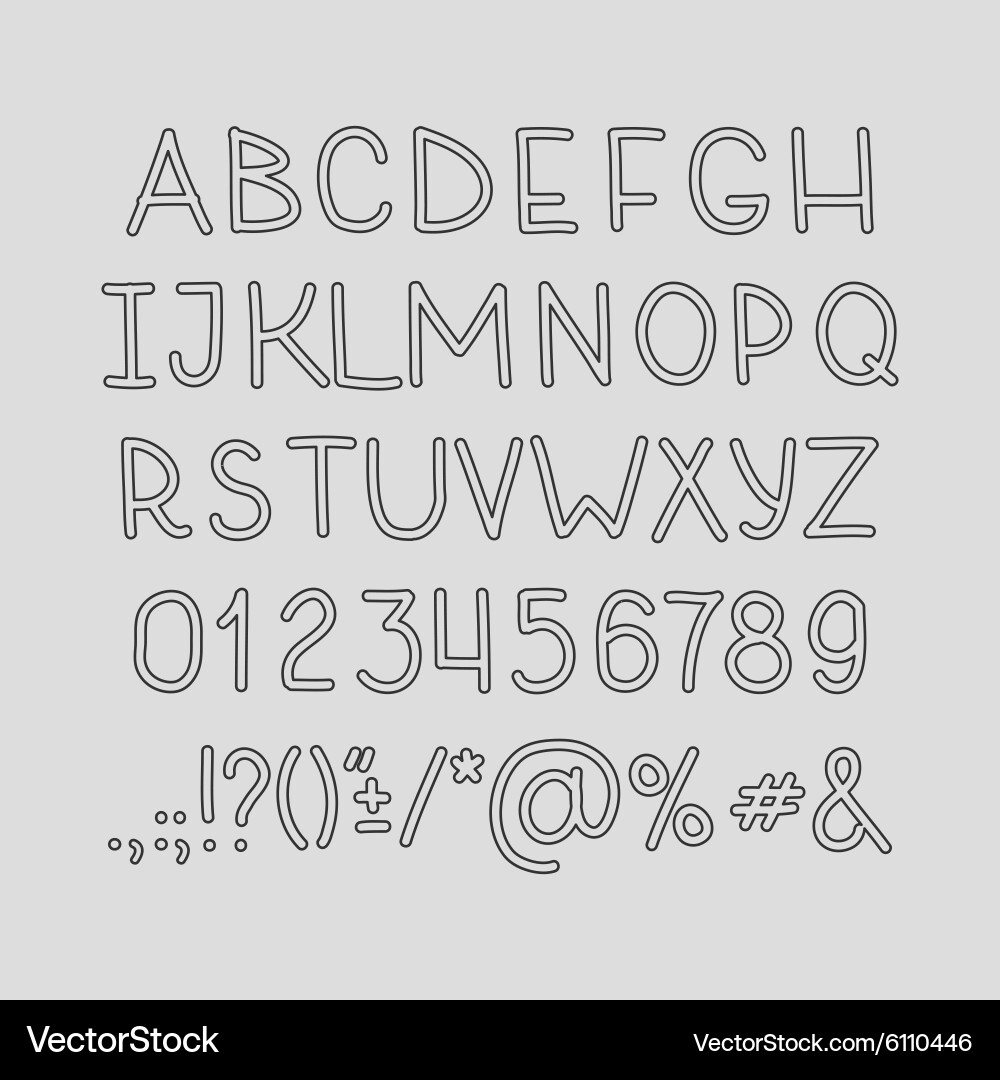 Hand drawin alphabet handwritting abc font Vector Image