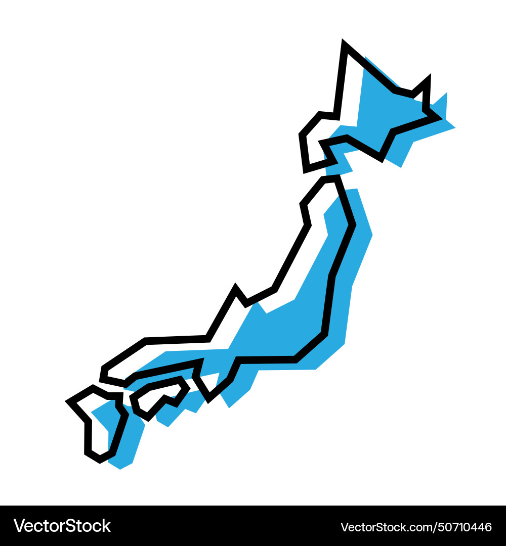 Japan simplified map Royalty Free Vector Image