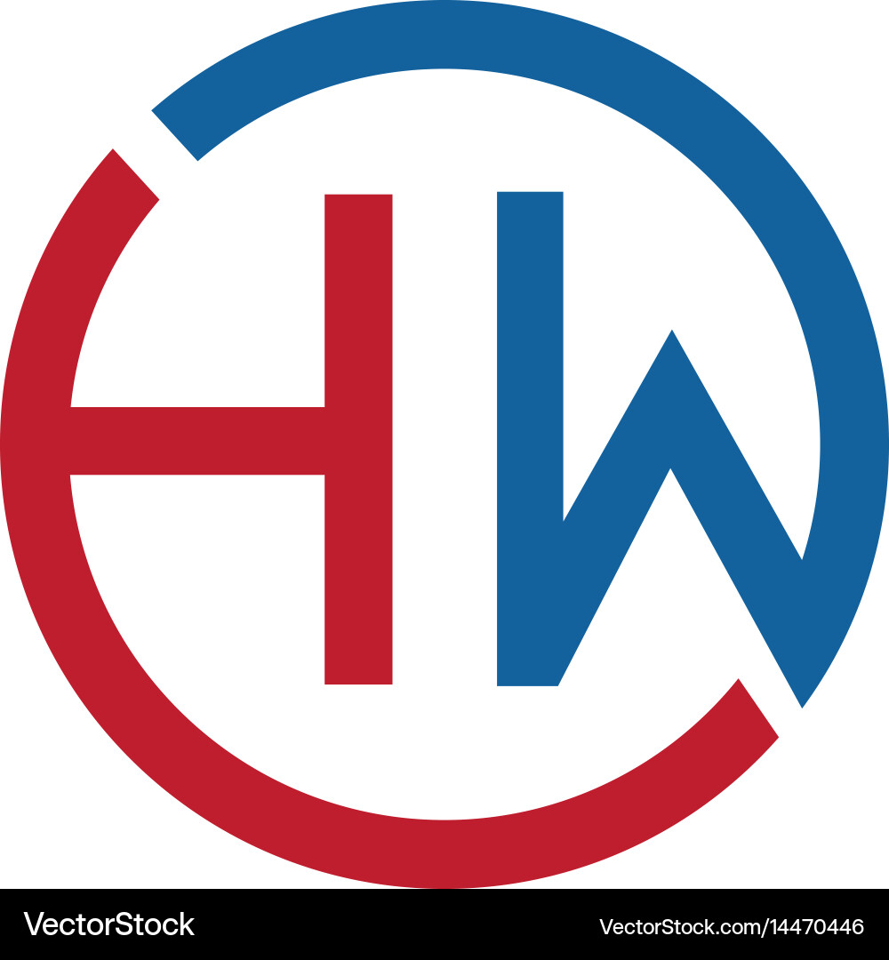 Letter hw logo design Royalty Free Vector Image