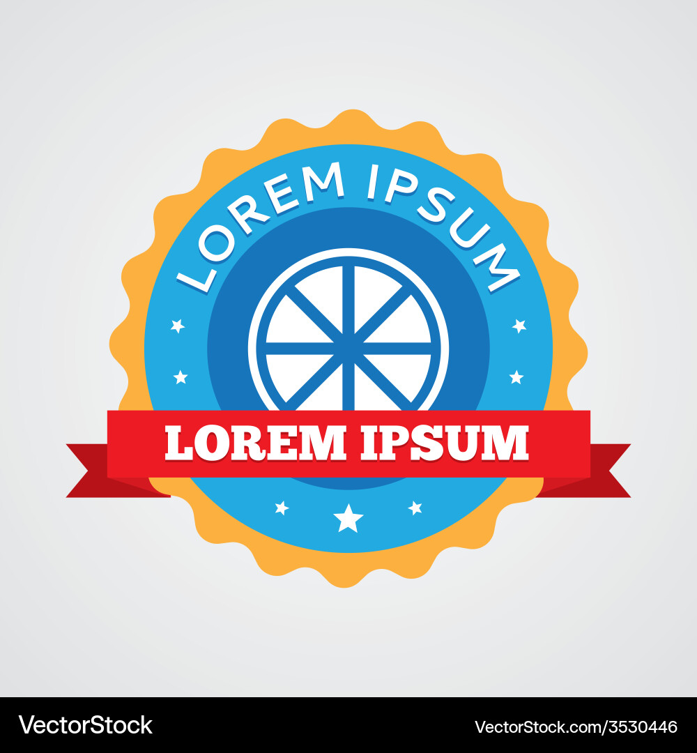 Orange tripod vintage badge label icon Royalty Free Vector