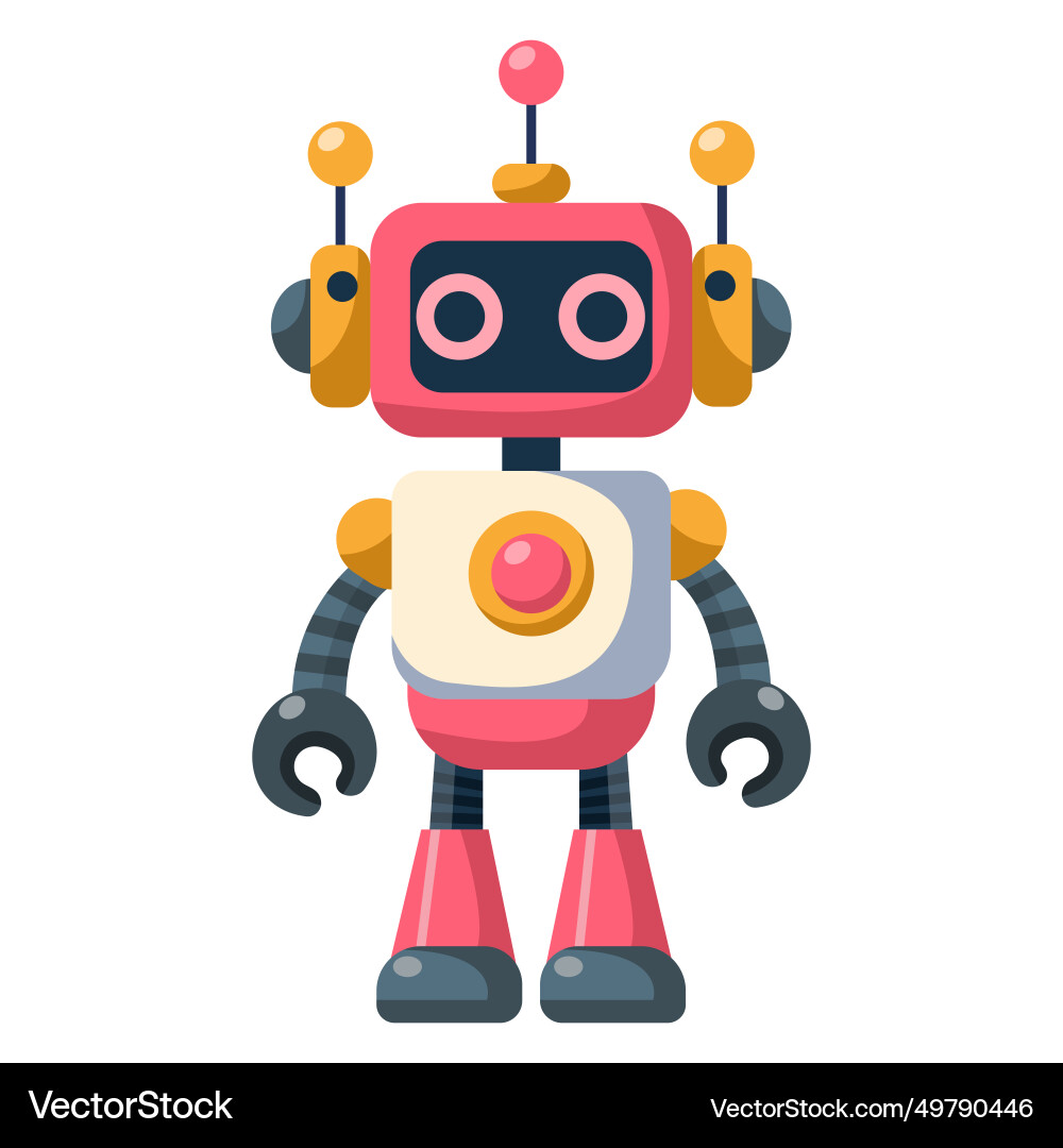 Pink robot Royalty Free Vector Image - VectorStock