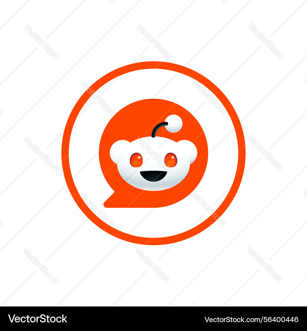Reddit logo circle outline icon app Royalty Free Vector