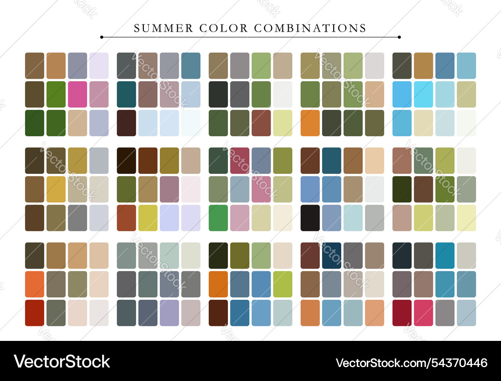 Trend color palette guide template fit Royalty Free Vector