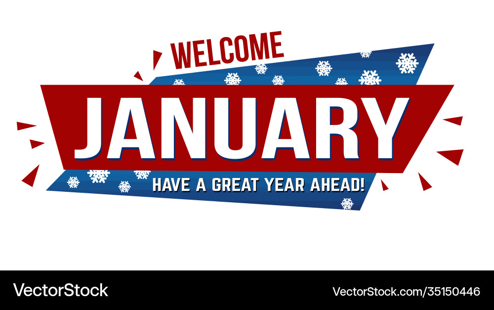 Welcome january banner design Royalty Free Vector Image