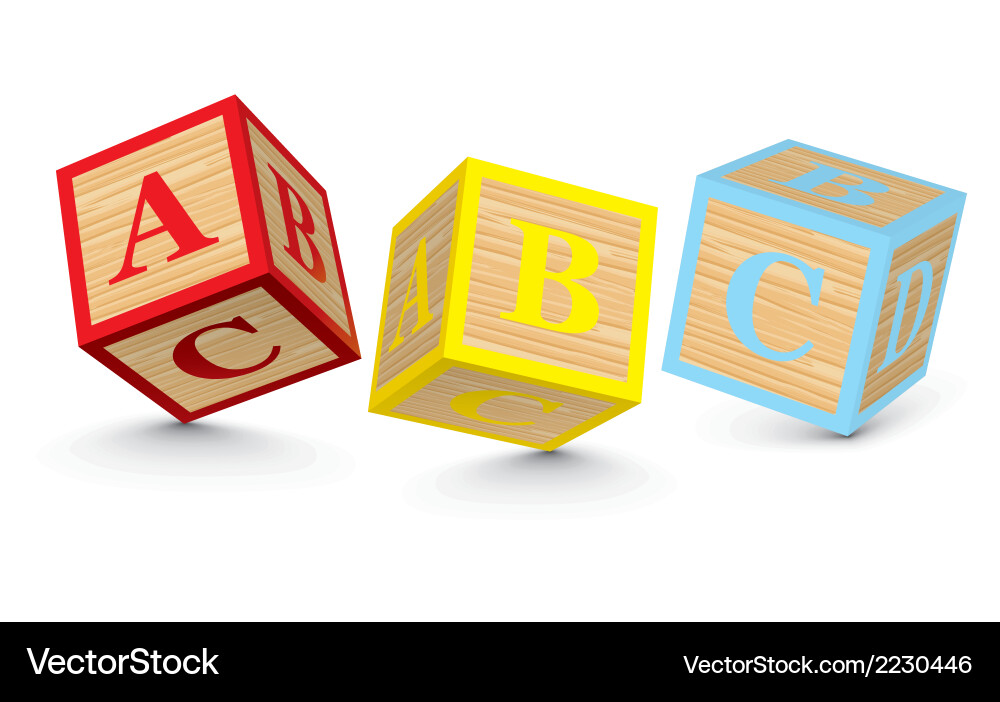 Word abc written with alphabet blocks Royalty Free Vector