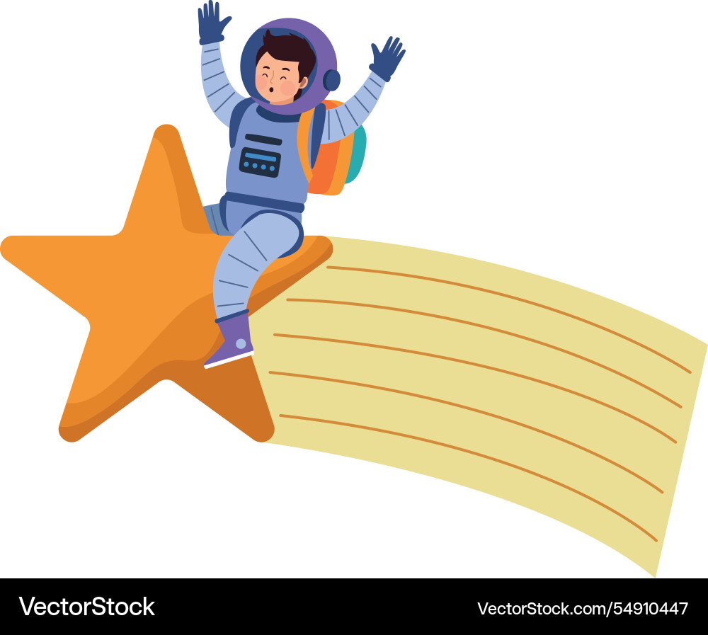 Astronaut and shooting star Royalty Free Vector Image