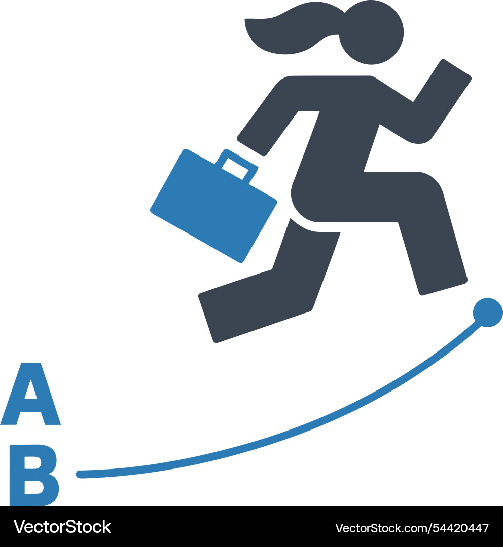 Career jump transition icon Royalty Free Vector Image