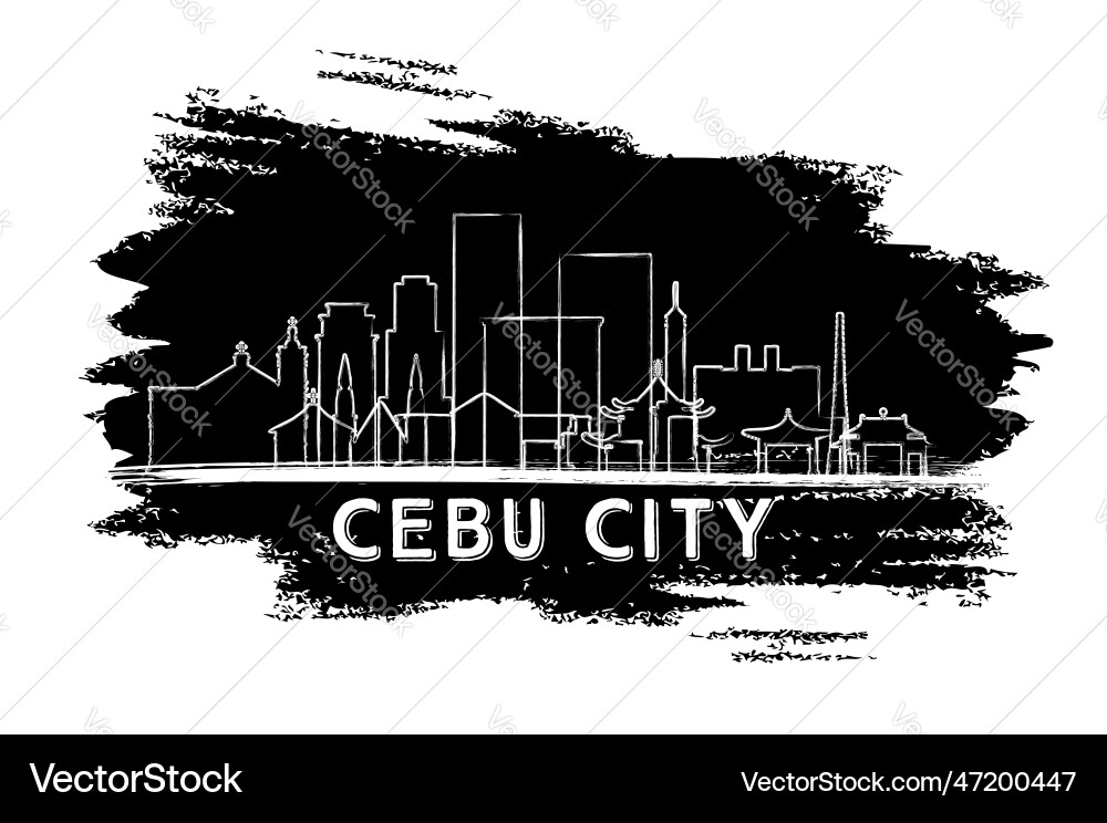 Cebu City Skyline Silhouette Royalty Free Vector Image