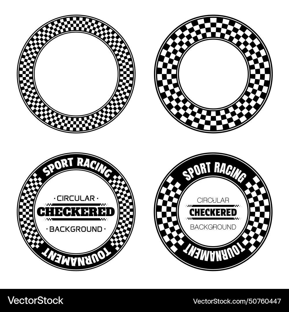 Circle checkered text labels Royalty Free Vector Image