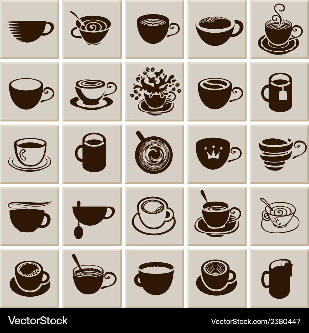 Cup set Royalty Free Vector Image - VectorStock
