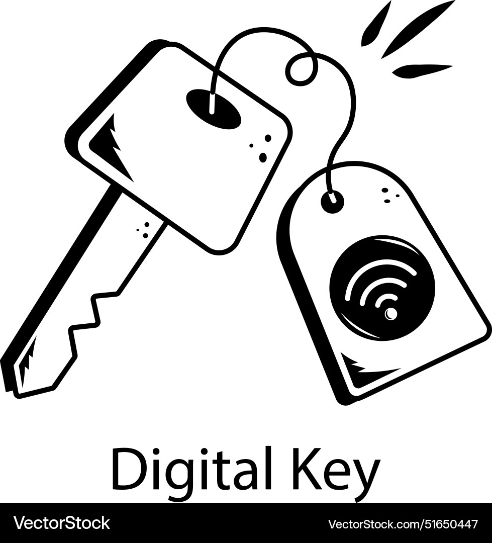 Digital key Royalty Free Vector Image - VectorStock