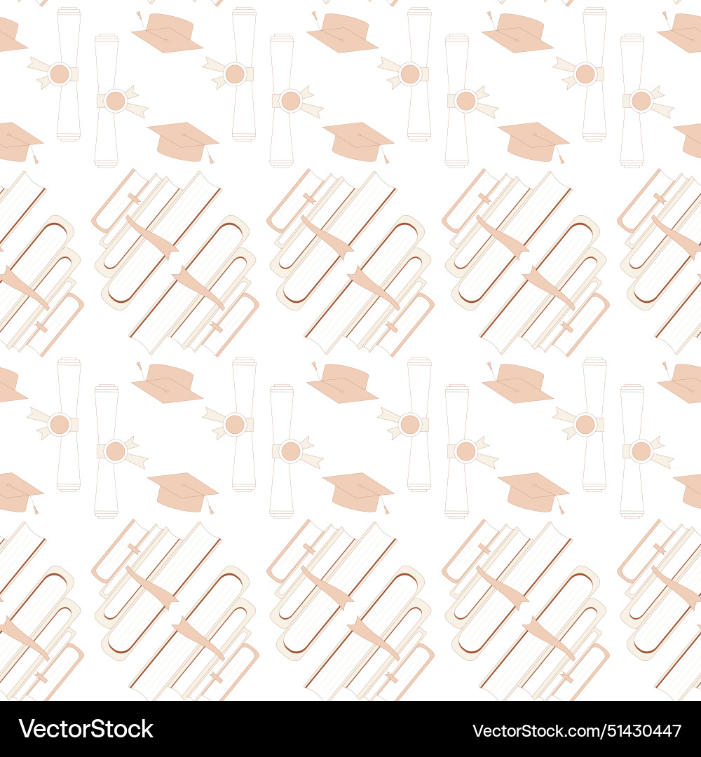 Education seamless pattern diploma graduation Vector Image