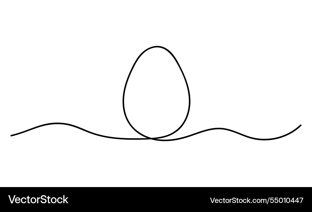 Egg line art continuous one drawing of whole Vector Image