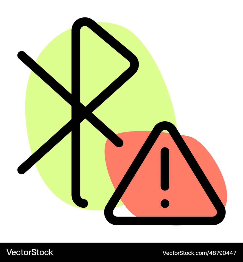 Error identified in bluetooth feature Royalty Free Vector