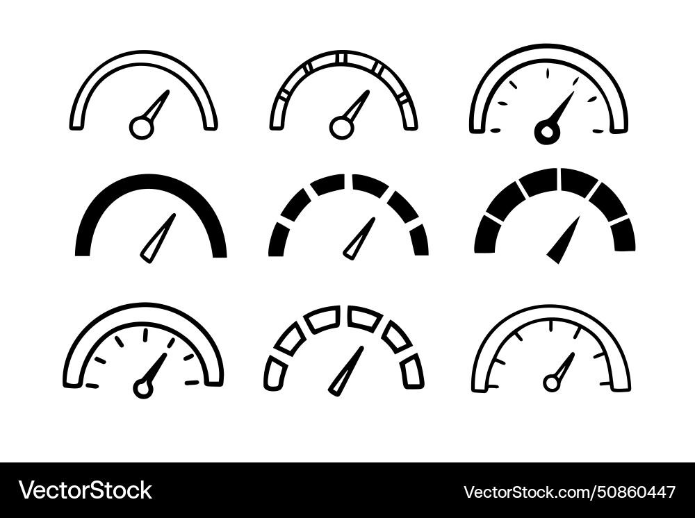 Hand drawn doodle speedometer tachometer icon Vector Image