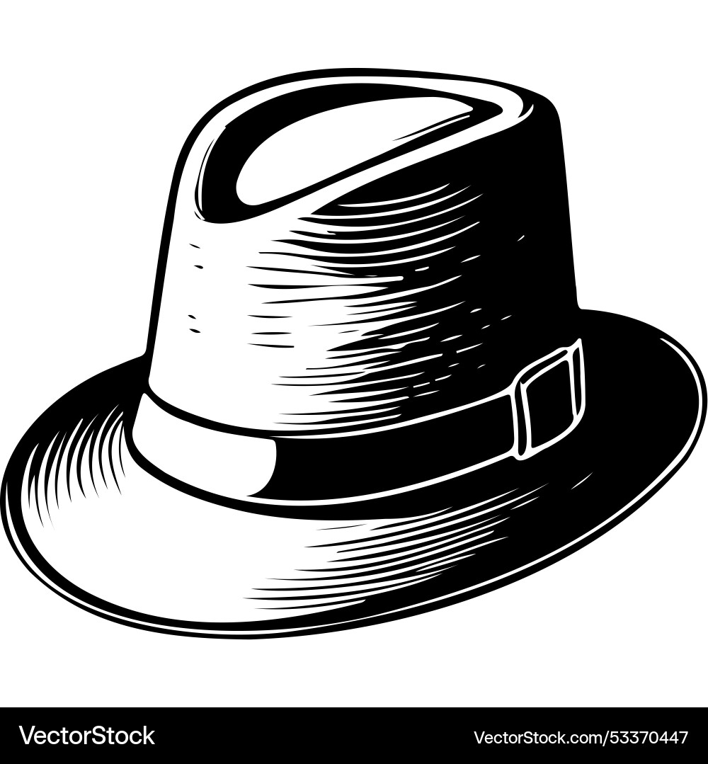 Hat hand drawn line transparent background Vector Image