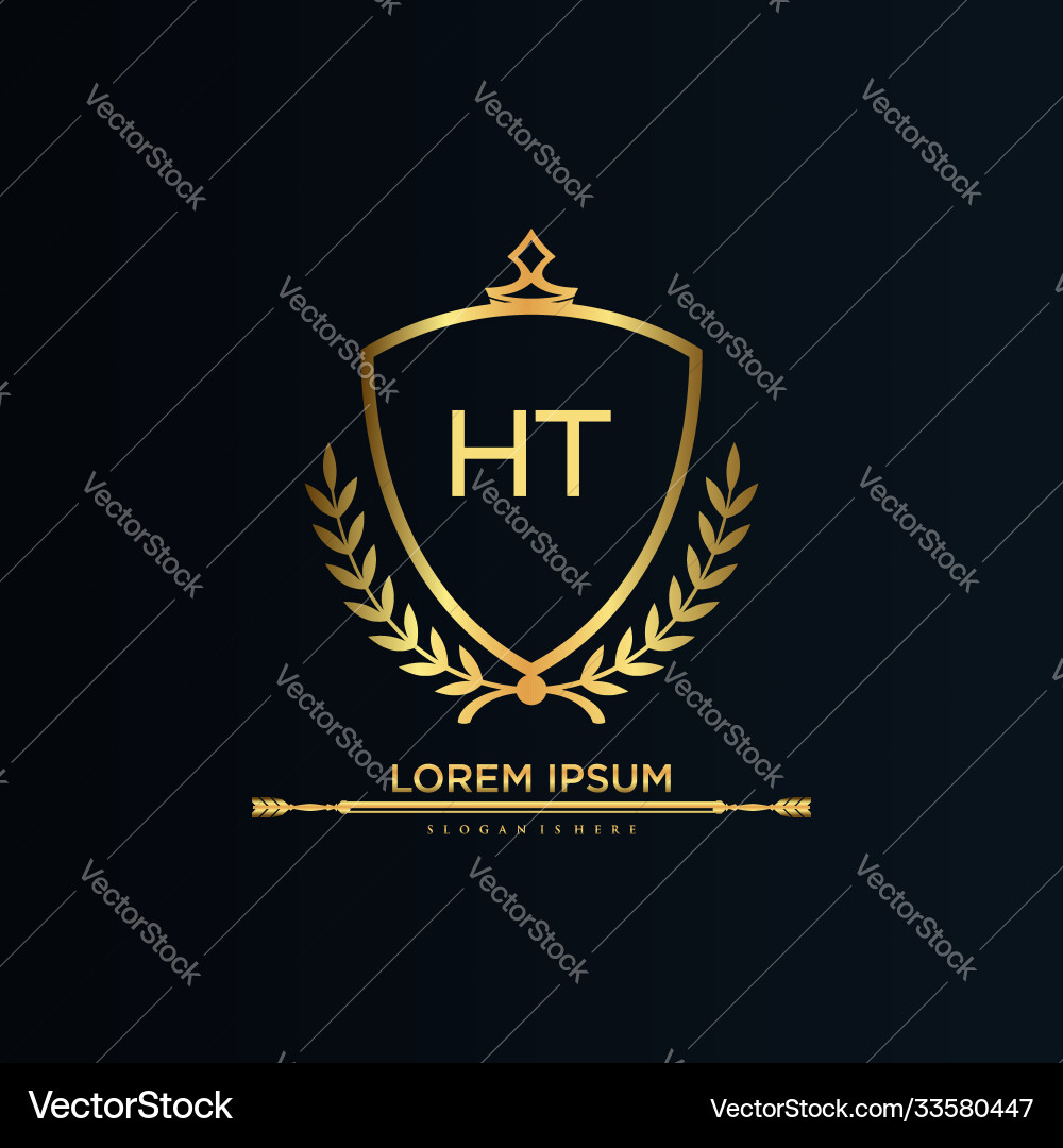 Ht letter initial with royal templateelegant Vector Image