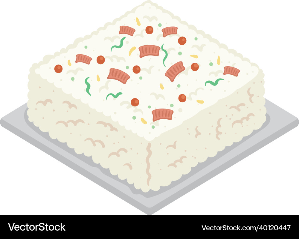 Japanese rice in dish Royalty Free Vector Image