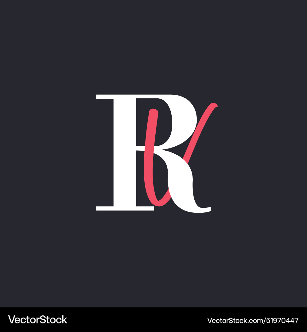 Letter rv logo perfectly blended initials Vector Image