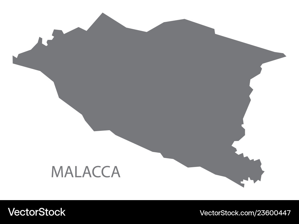 Malacca malaysia map grey Royalty Free Vector Image