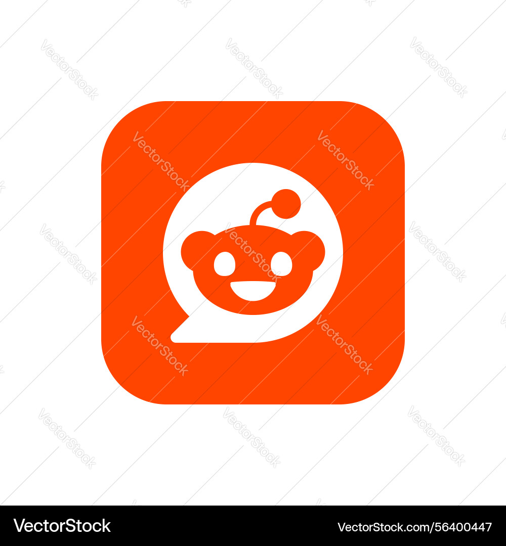 Reddit logo icon app editable svg png Royalty Free Vector