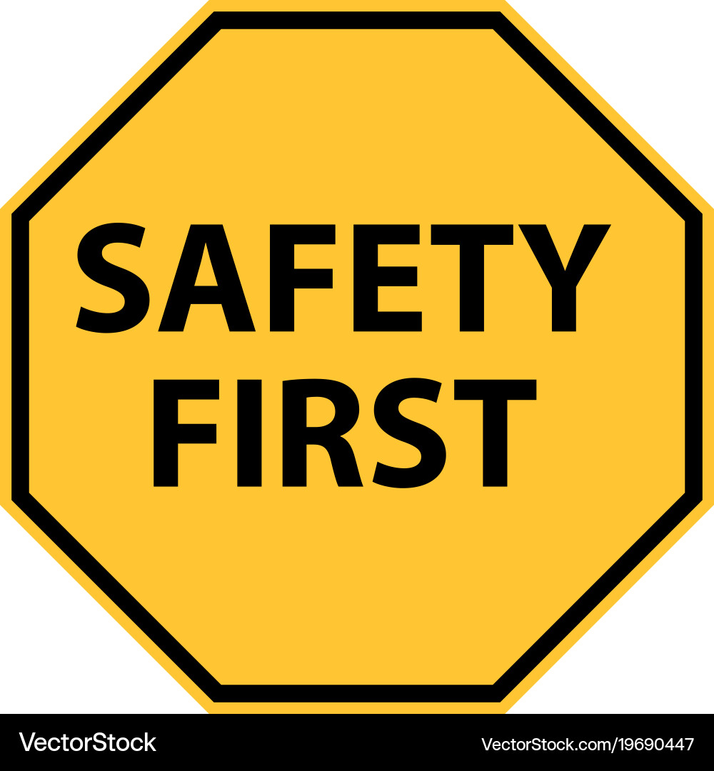 Safety first logo on white background Royalty Free Vector