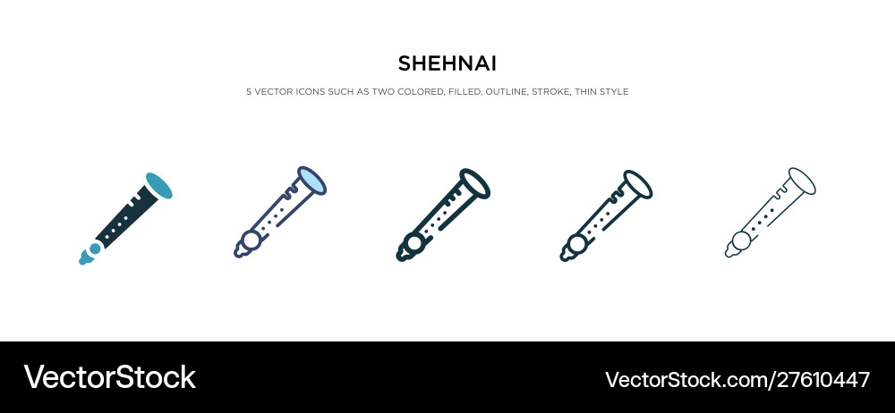 Shehnai icon in different style two colored Vector Image