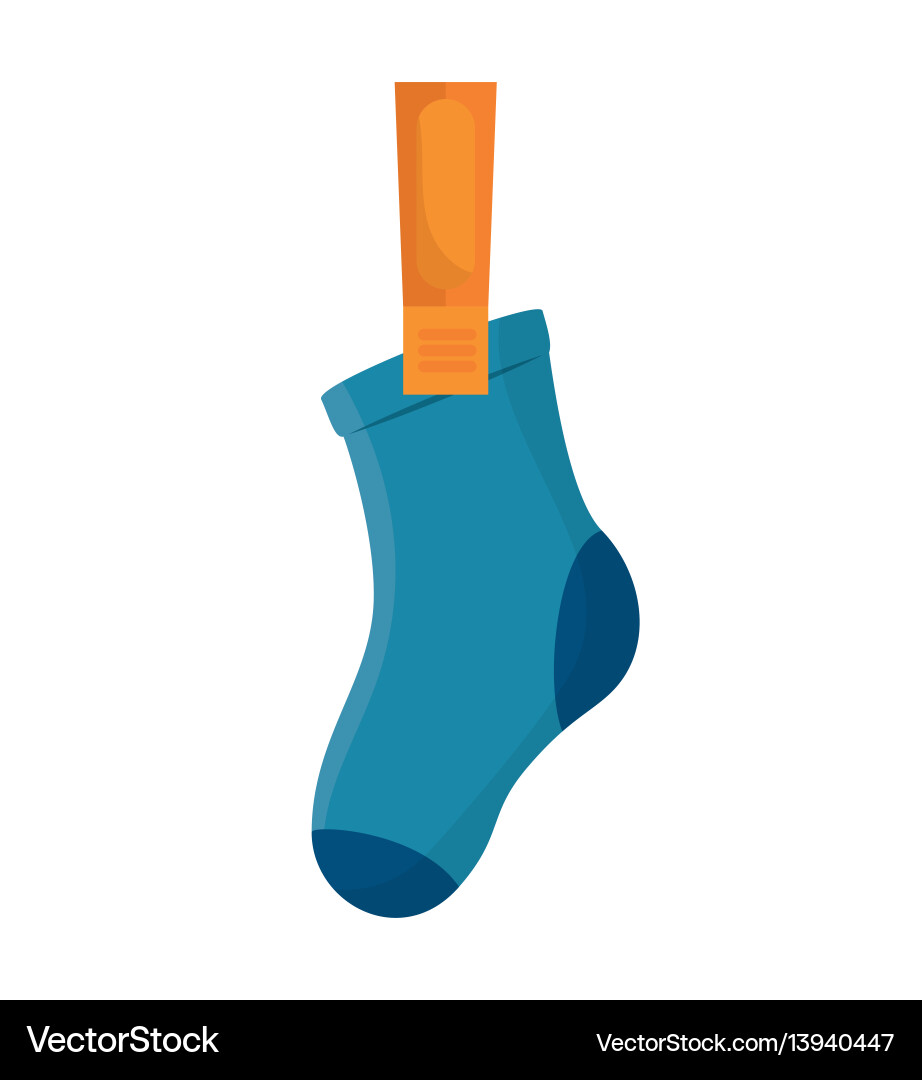 Sock hanging isolated icon Royalty Free Vector Image