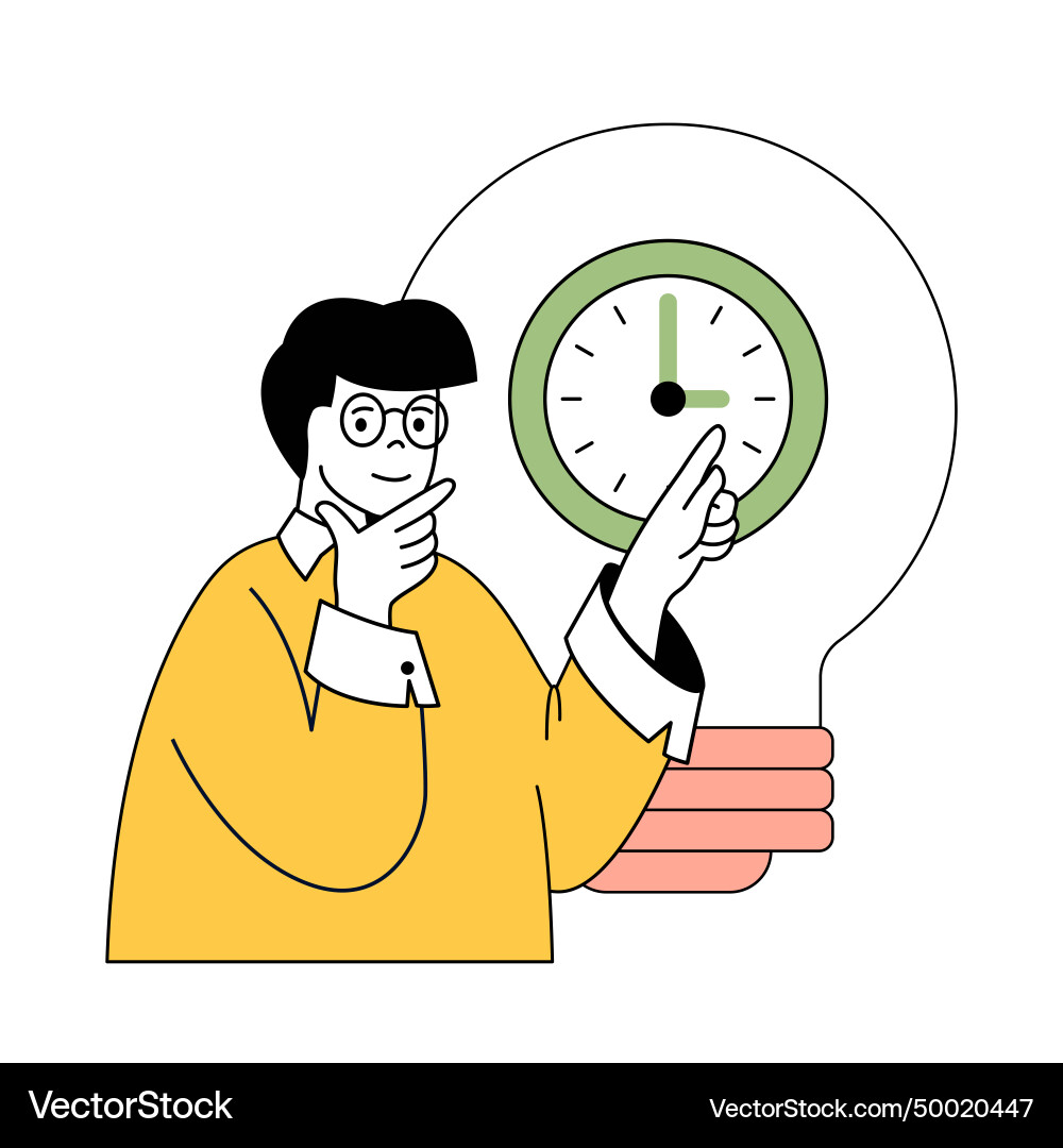 Time management concept with cartoon people Vector Image
