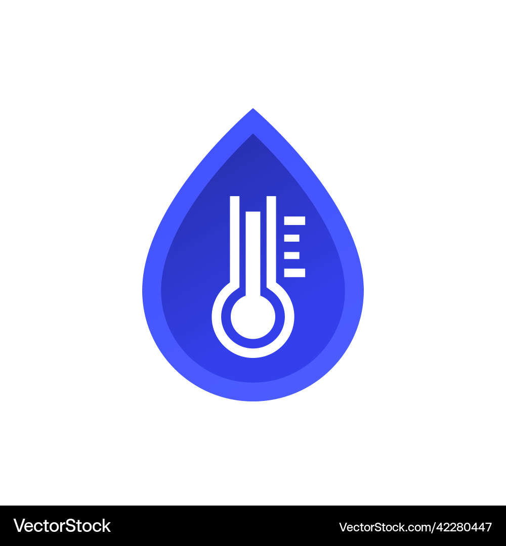Water temperature icon with a thermometer Vector Image