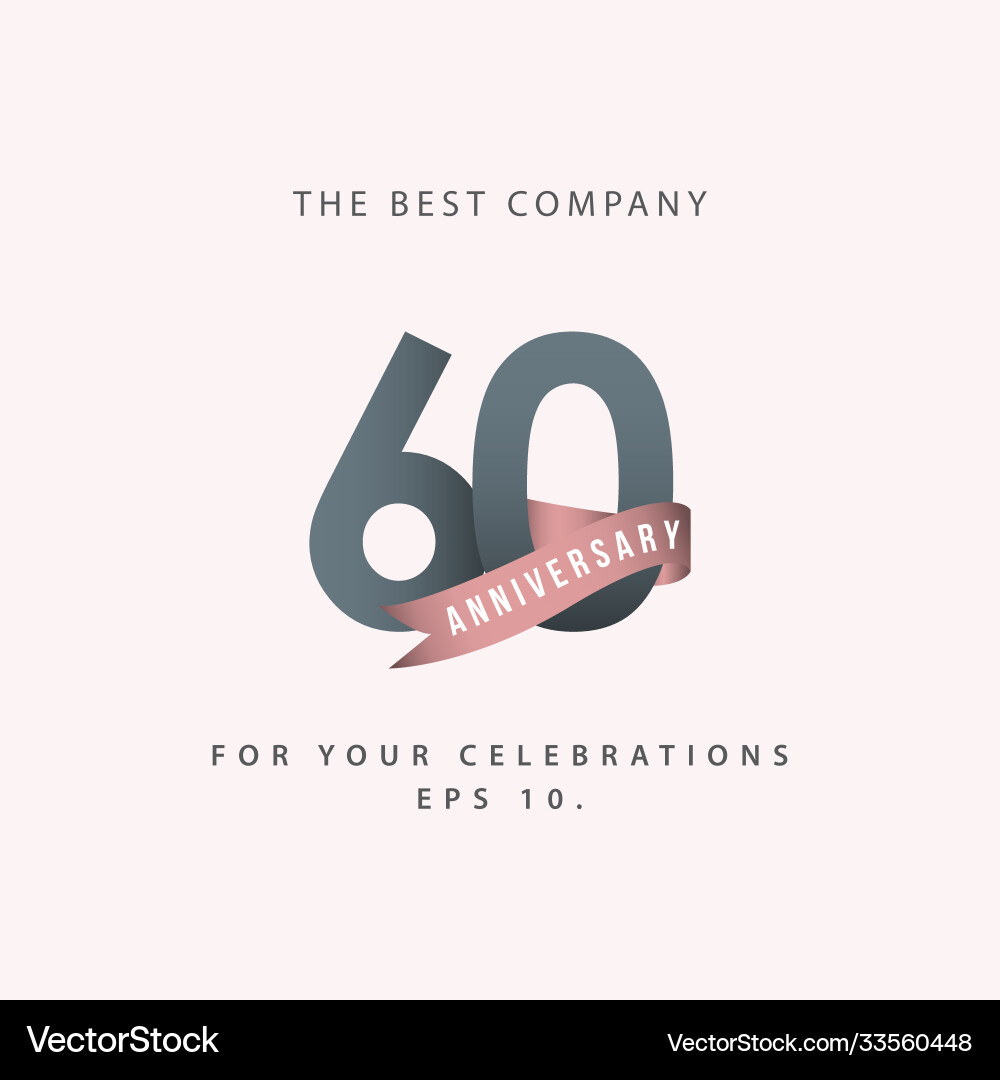 60 year anniversary celebration template design Vector Image