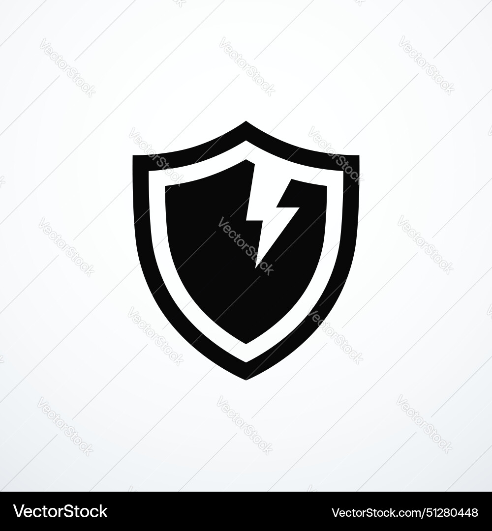 Broken cracked shield icon Royalty Free Vector Image