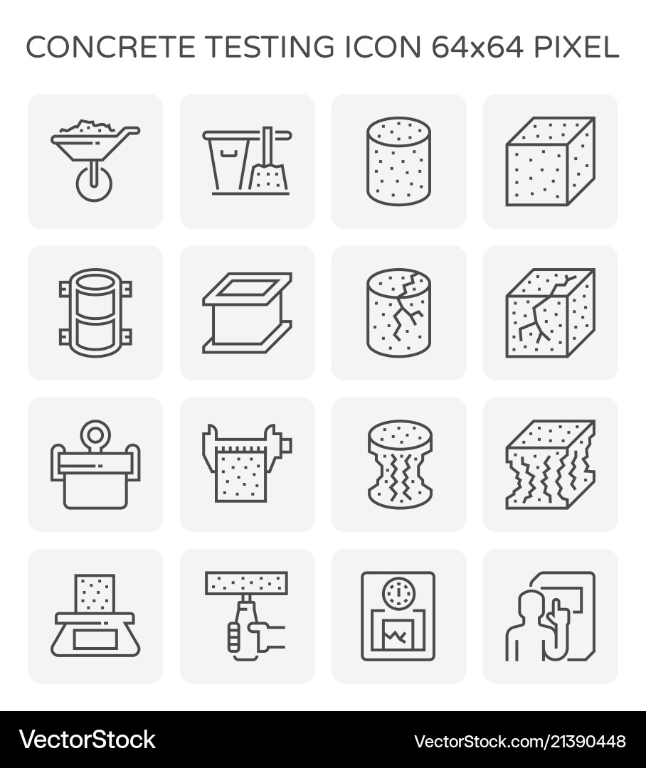 Concrete testing icon Royalty Free Vector Image