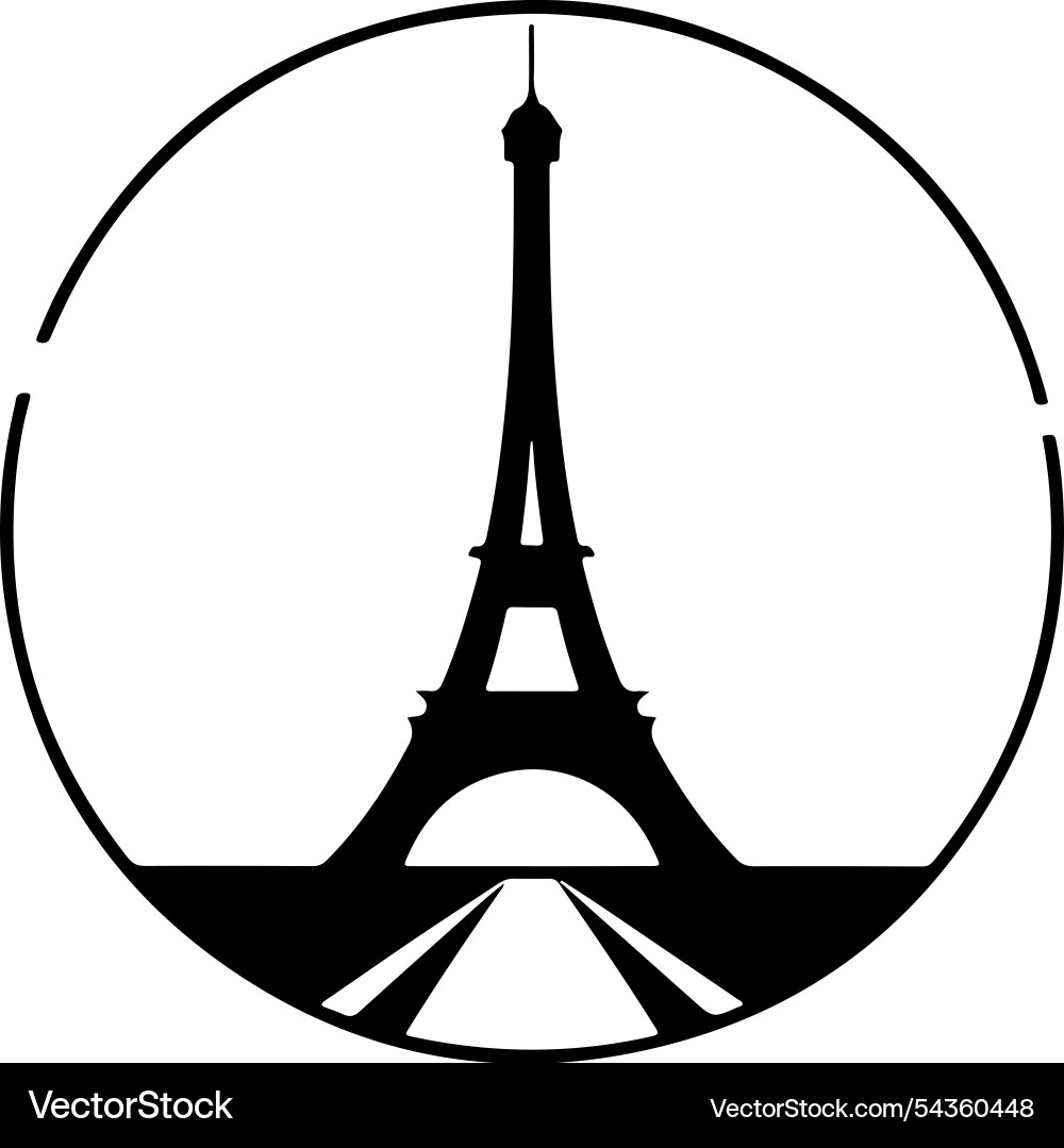 Eiffel tower silhouette art Royalty Free Vector Image