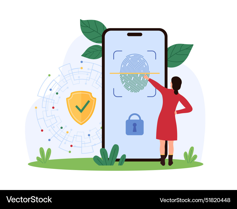 Fingerprint scanning for identification Royalty Free Vector