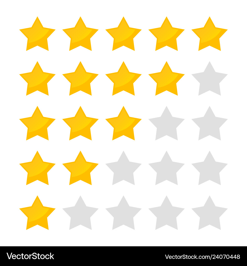 Five Star Rating Icon - Badge Collection Vector Image