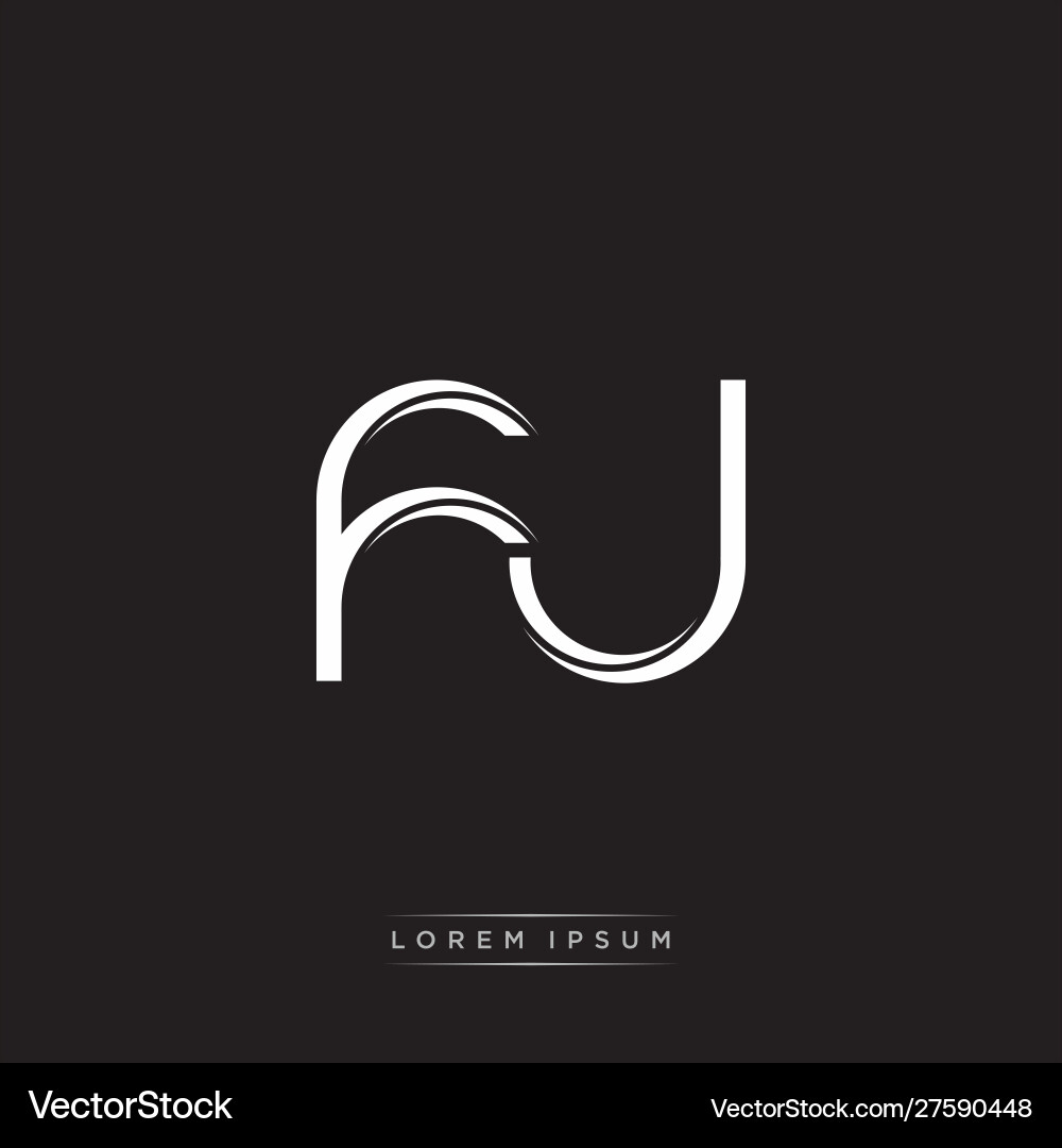 Fj initial letter split lowercase logo modern Vector Image
